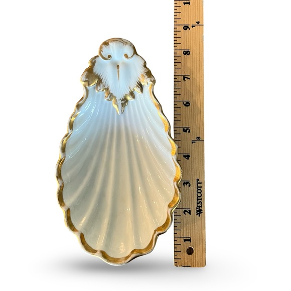 Other | Vintage Clam Shell Ring Dish White Gold Distressed Trim | Poshmark